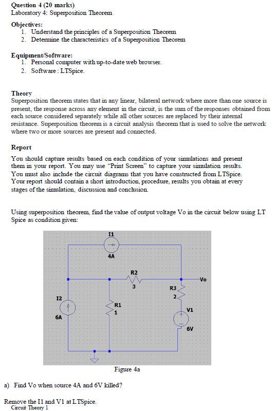 Solved Question 4 (20 marks) Laboratory 4: Superposition | Chegg.com