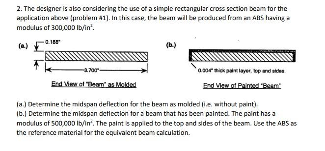 Solved 2. The designer is also considering the use of a | Chegg.com