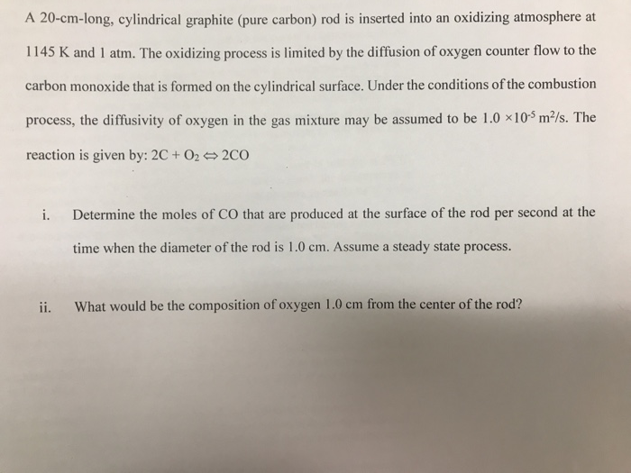 Solved A 20-cm-long, cylindrical graphite (pure carbon) rod | Chegg.com