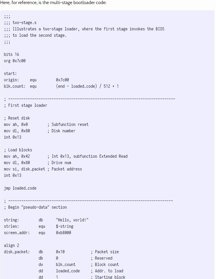 Here, for reference, is the multi-stage bootloader | Chegg.com