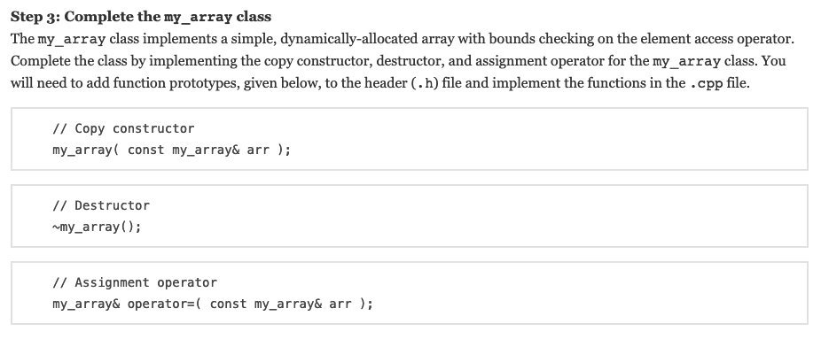 Solved Step 3 Complete The Myarray Class The Myarray 4065
