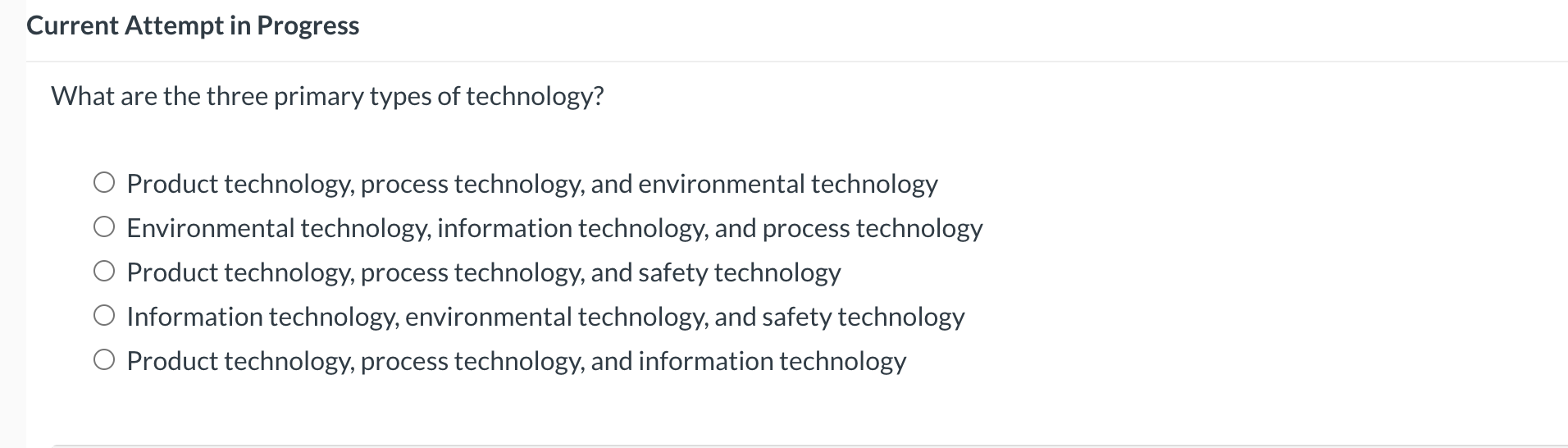 Solved Current Attempt in ProgressWhat are the three primary | Chegg.com