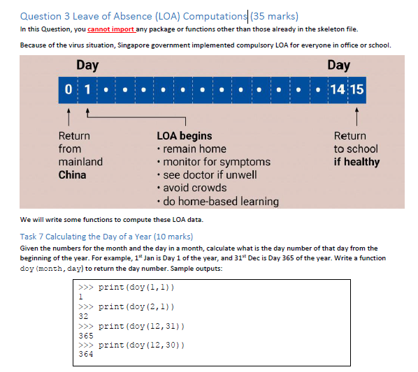 Solved Question 3 Leave of Absence (LOA) Computations|(35 | Chegg.com
