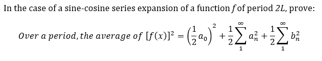 Solved In the case of a sine-cosine series expansion of a | Chegg.com