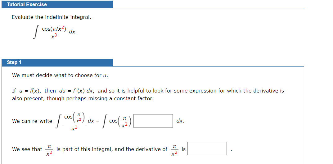 Solved Tutorial Exercise Evaluate the indefinite integral. | Chegg.com