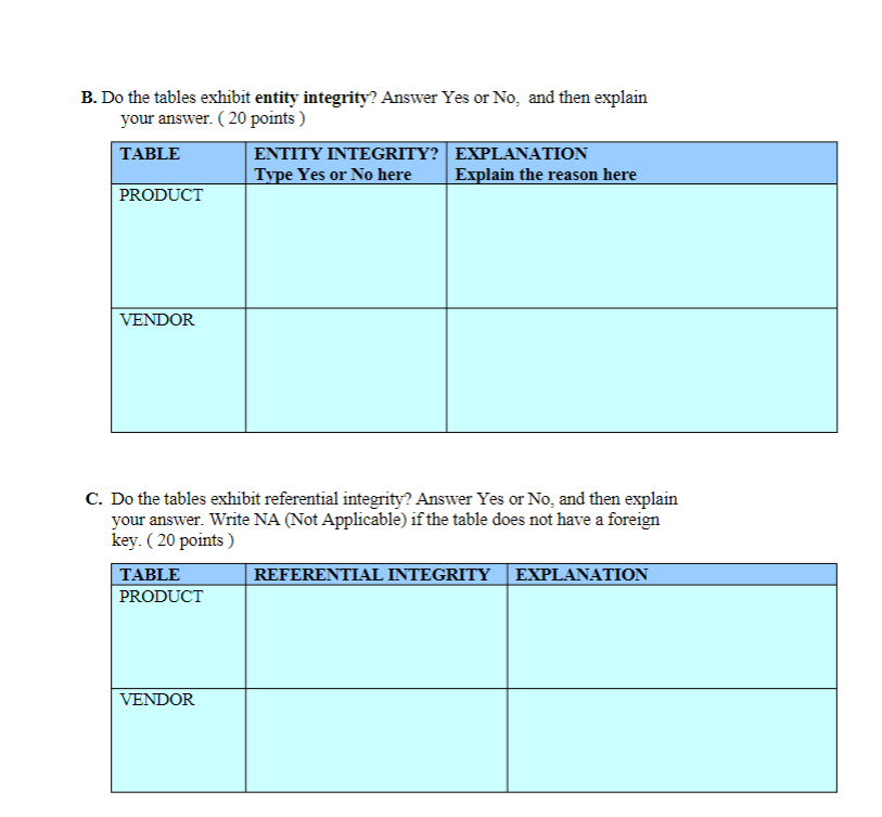 Solved 2. Use the following Tables to answer questions A-C . | Chegg.com