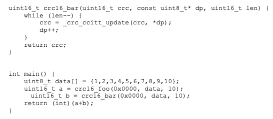 Solved #include #include const uint16_t crctable[256] = { | Chegg.com