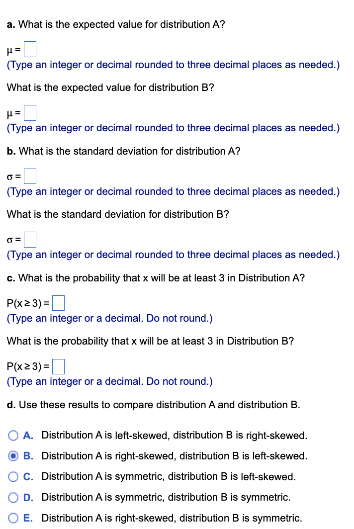 Solved Given the probability distributions shown to the | Chegg.com