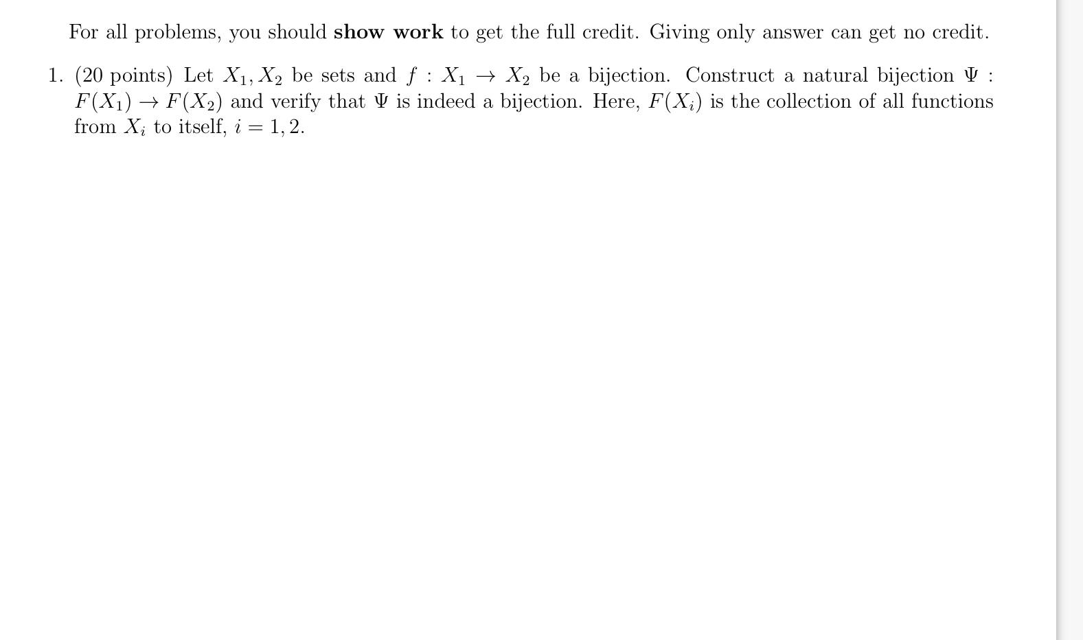 Solved For all problems, you should show work to get the | Chegg.com