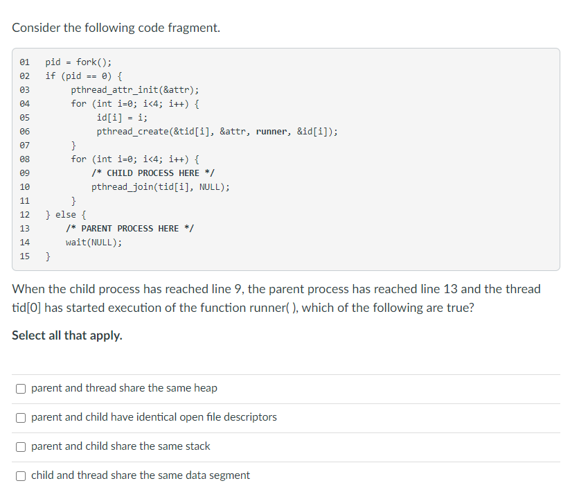 Solved Consider the following code fragment. 01 02 == 03 04 | Chegg.com