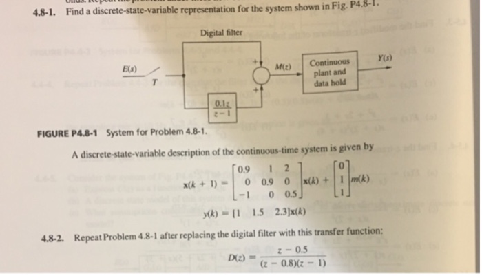 Solved 48-1. Find a discrete-state-variable representation | Chegg.com