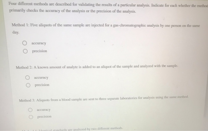 Solved Four different methods are described for validating | Chegg.com Solved Four different methods are described for validating | Chegg.com