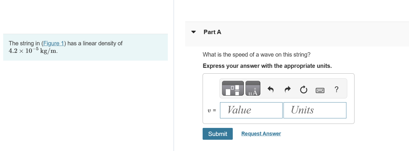 The string in (Figure 1) has a linear density of | Chegg.com