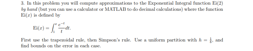 Solved 3. In this problem you will compute approximations to | Chegg.com