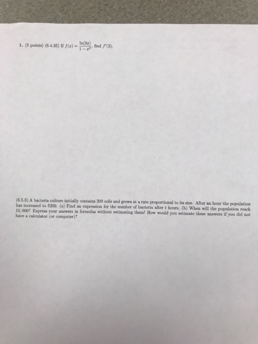 Solved n(3a) 1. (S points) (6436) If /(z)- find r (6.5.3) A | Chegg.com