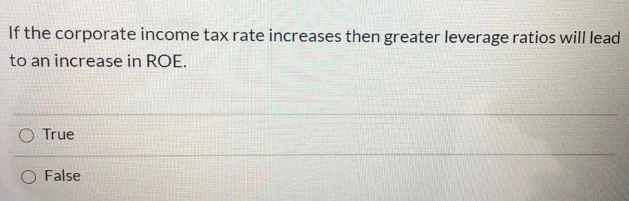 Solved If the corporate income tax rate increases then | Chegg.com