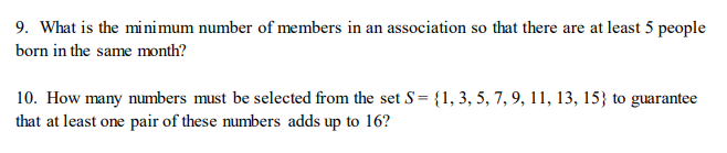 Solved 9. What is the minimum number of members in an | Chegg.com