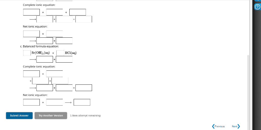 Solved Write the balanced formula, complete ionic, and net | Chegg.com