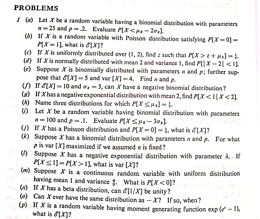 Solved Problems 1 A Let X Be A Random Variable Having A