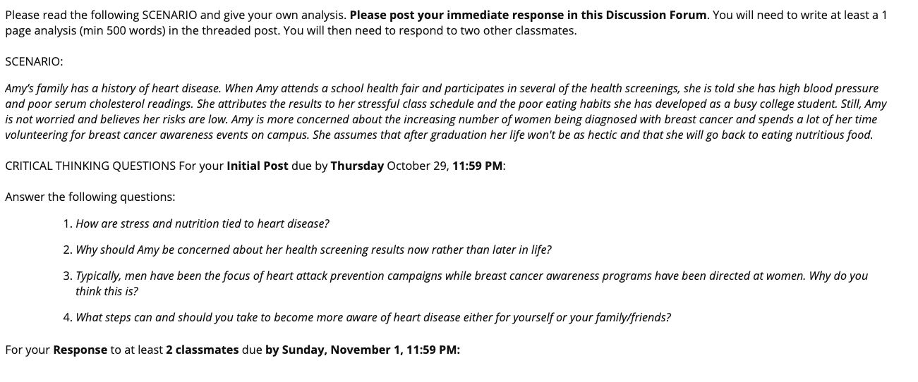 Solved Please read the following SCENARIO and give your own | Chegg.com