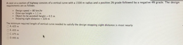 Solved radius and a positive 2% grade followed by a negative | Chegg.com