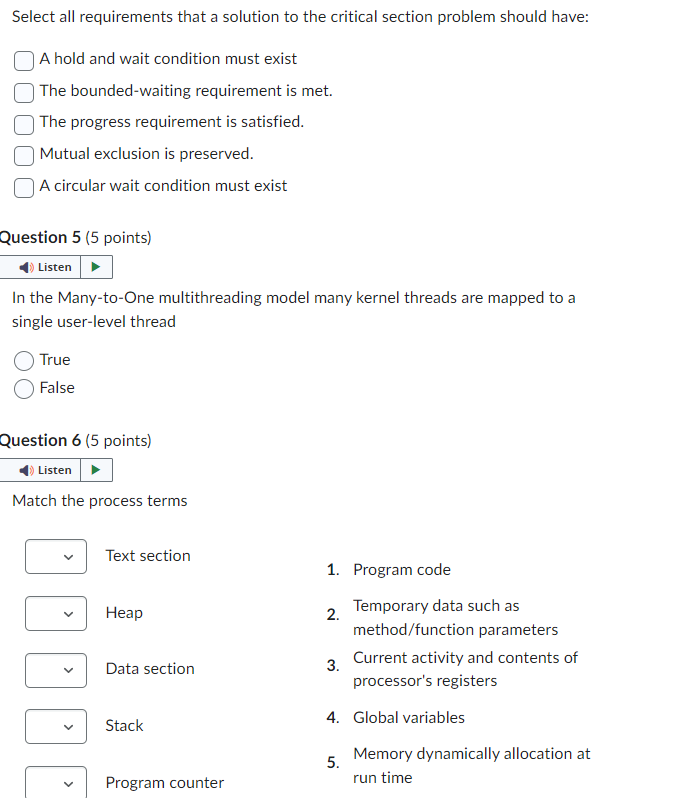 Solved Select all requirements that a solution to the | Chegg.com
