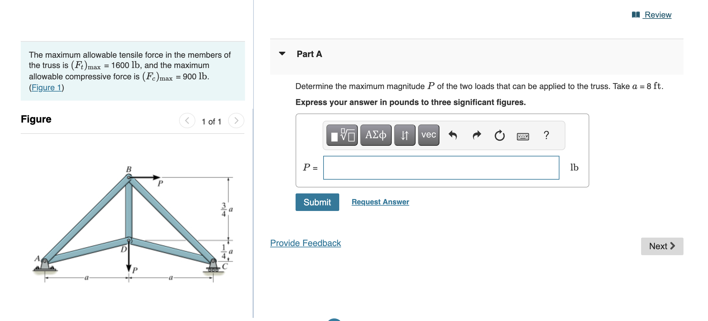 Solved The maximum allowable tensile force in the members of | Chegg.com