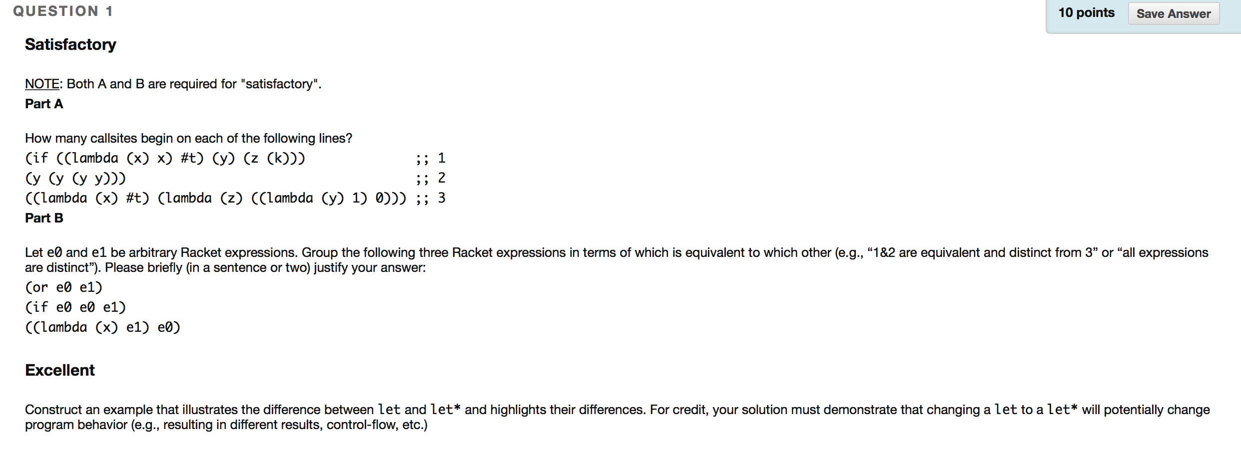 QUESTION 1 10 points Save Answer Satisfactory NOTE: | Chegg.com