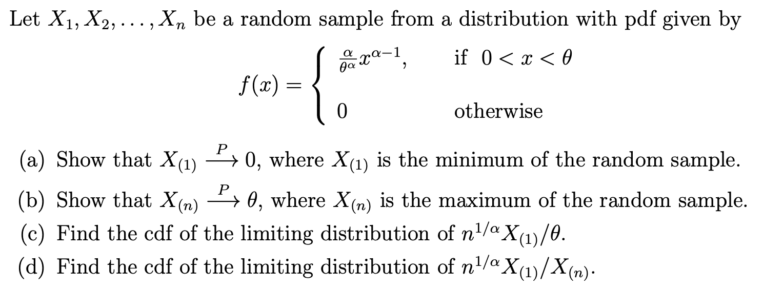 Solved Let X1,X2,…,Xn be a random sample from a distribution | Chegg.com