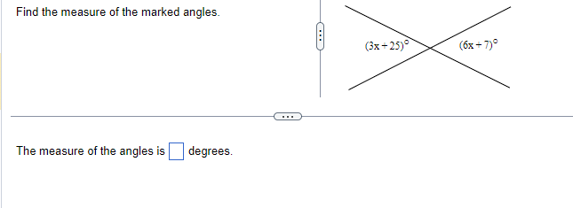 Solved Find the measure of the marked angles. The measure of | Chegg.com