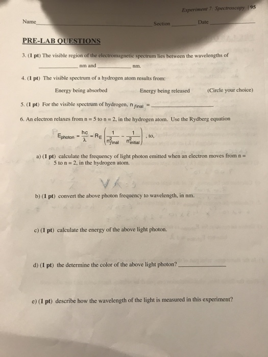 Solved Date Name PRE-LAB QUESTIONS 1. (2 pts) Define (see | Chegg.com