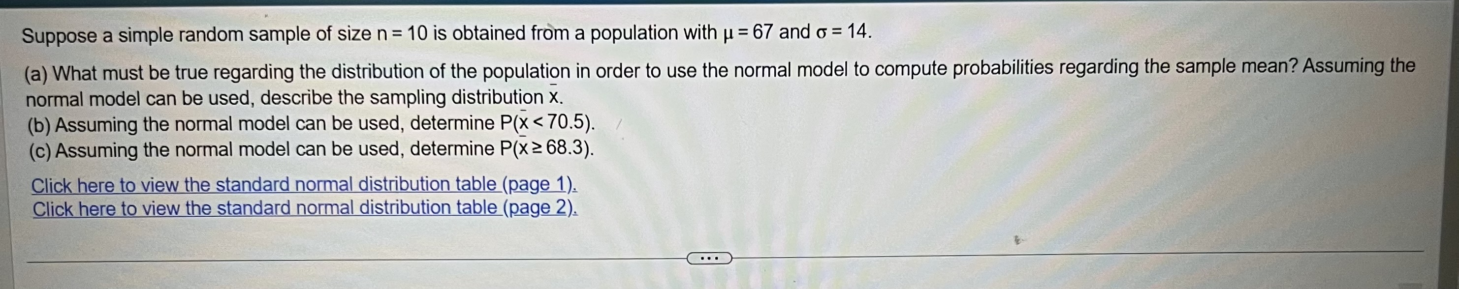 Solved Suppose a simple random sample of size n=10 ﻿is | Chegg.com