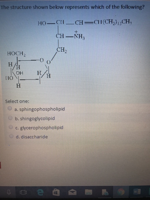 Solved The structure shown below represents which of the | Chegg.com