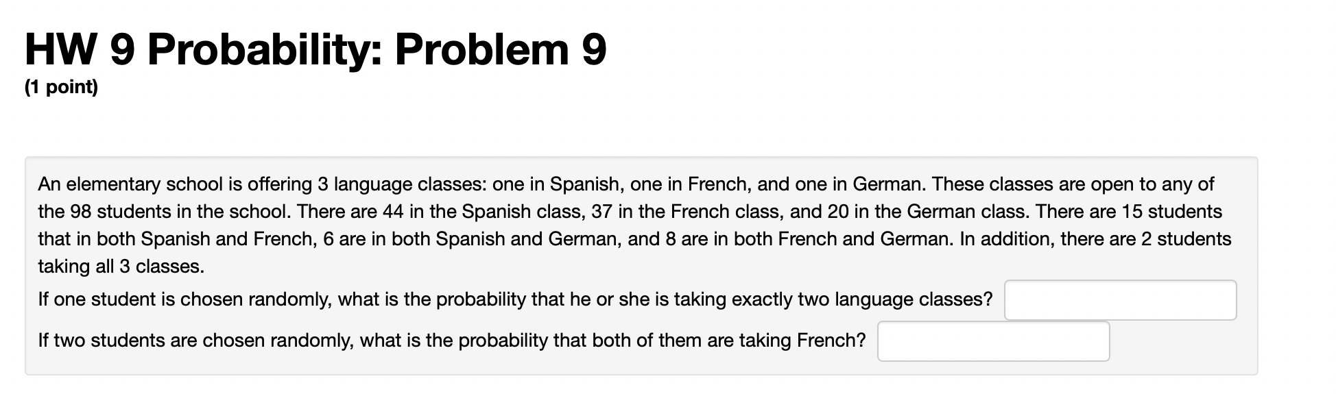 Solved HW 9 Probability: Problem 4 (1 point) A biotechnology | Chegg.com