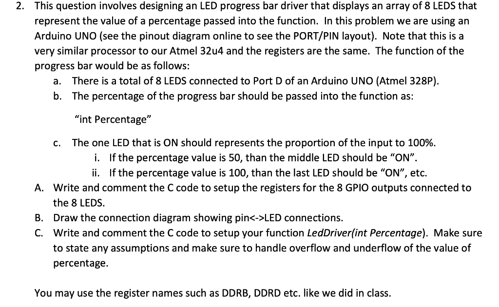 2. This question involves designing an LED progress | Chegg.com