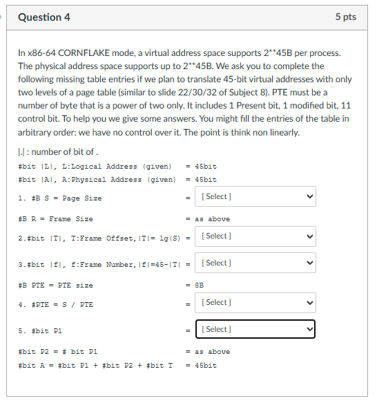 Solved In x86-64 CORNFLAKE mode, a virtual address space | Chegg.com