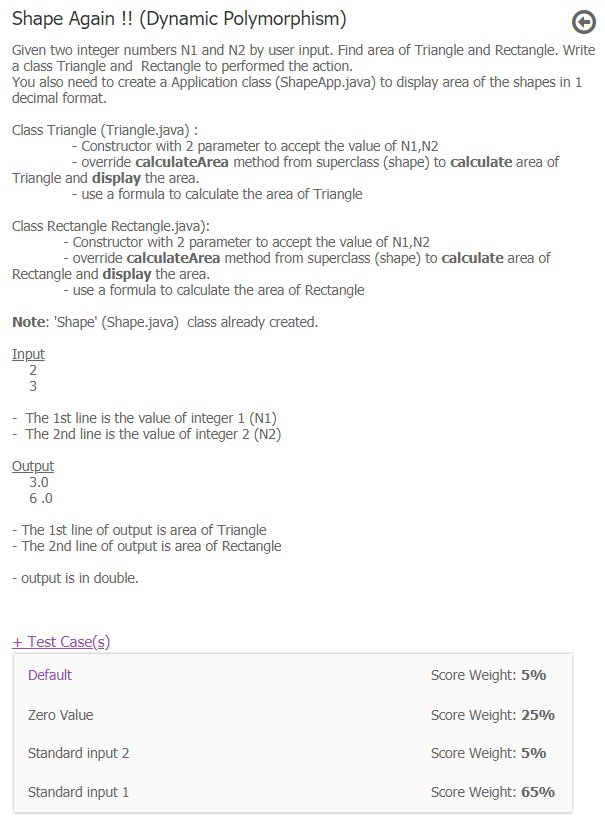 Solved Shape Again !! (Dynamic Polymorphism) Given two | Chegg.com