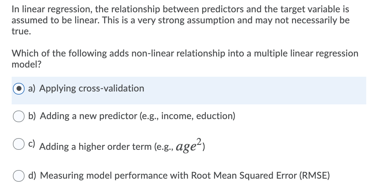 Solved In linear regression, the relationship between | Chegg.com