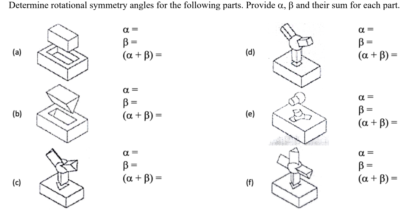Solved Determine rotational symmetry angles for the | Chegg.com