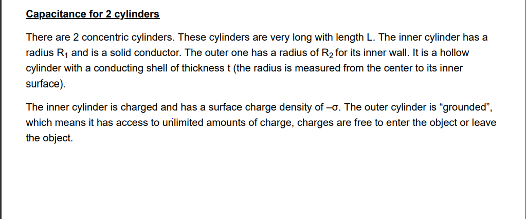 Solved Capacitance for 2 cylinders There are 2 concentric | Chegg.com
