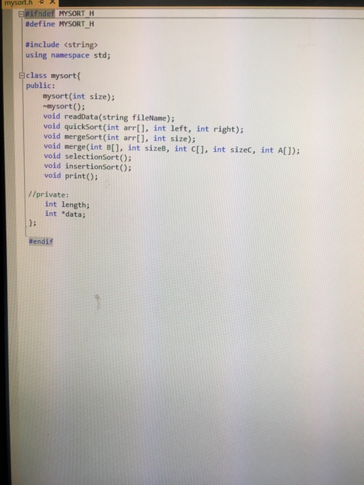 Programming Exercise (50 points) A quick sort C++ | Chegg.com