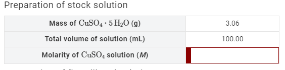 Solved Preparation of stock solution \begin{tabular}{|c|c|} | Chegg.com