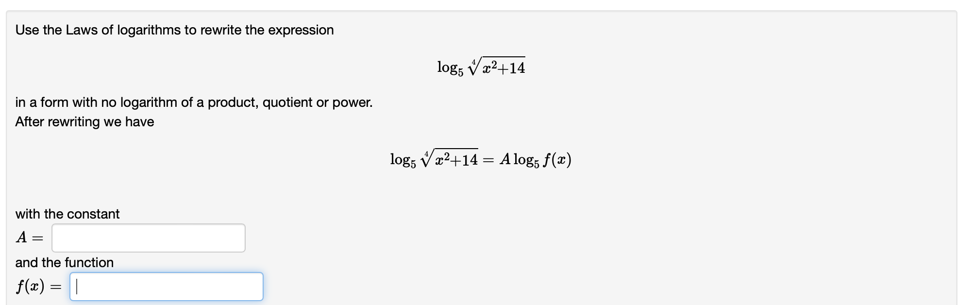 Solved Use the Laws of logarithms to rewrite the expression | Chegg.com