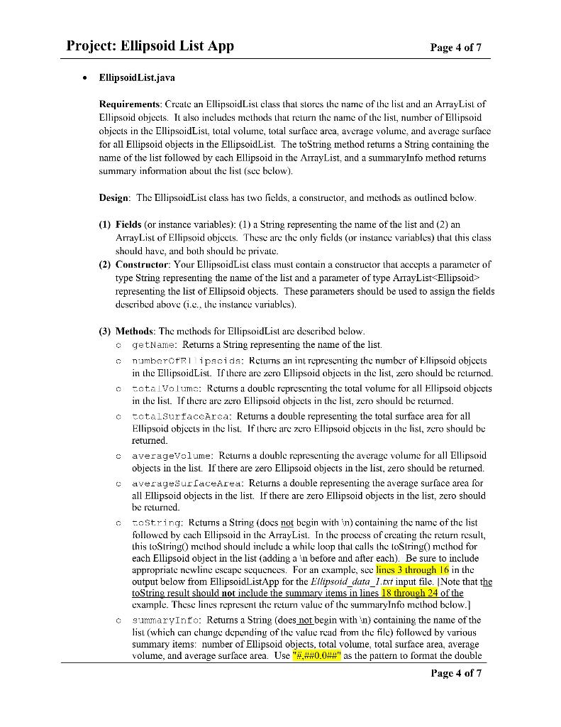 Solved I'm lost at this point when it comes Ellippsoid list | Chegg.com