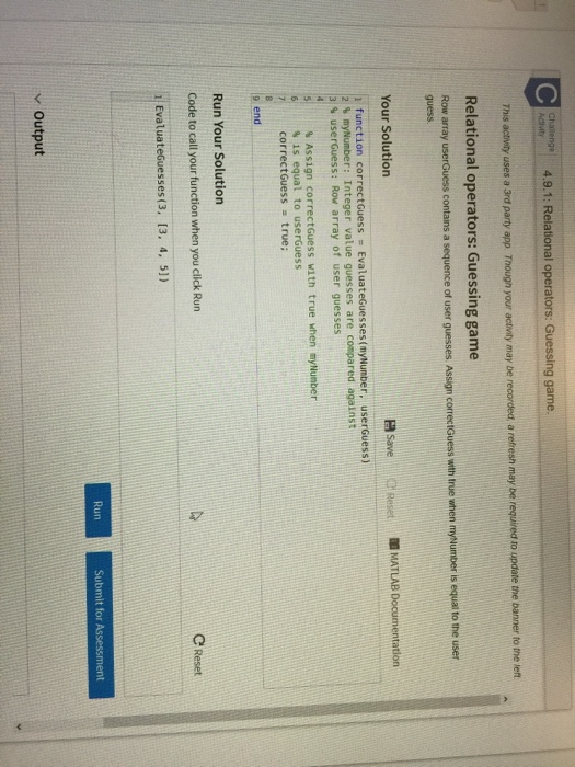 Solved Row Array Userguess Contains A Sequence Of User 0970
