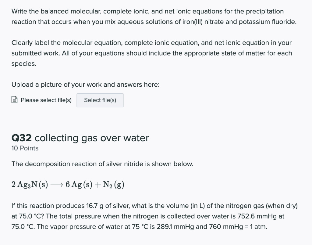 Solved Write the balanced molecular, complete ionic, and net | Chegg.com