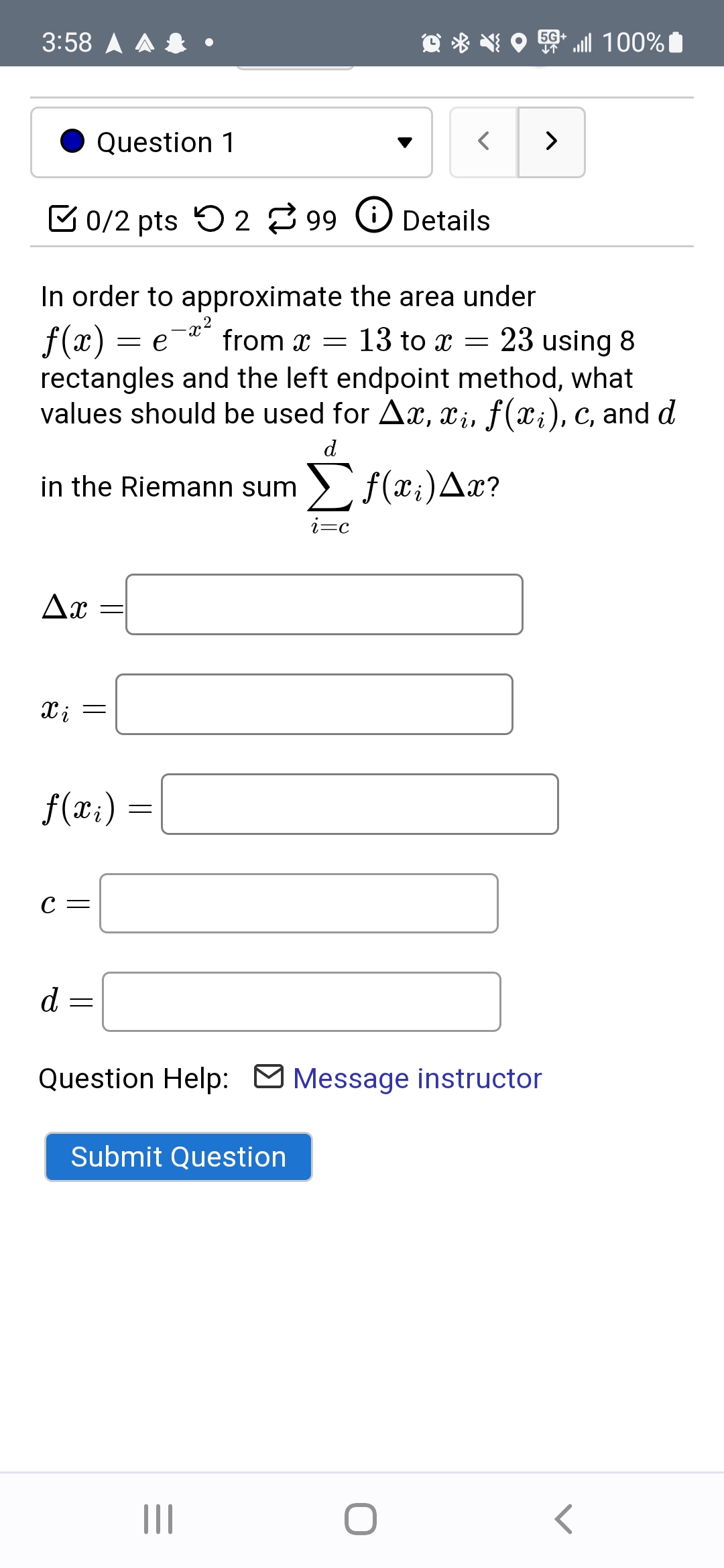 Solved In order to approximate the area under f(x)=e−x2 from | Chegg.com