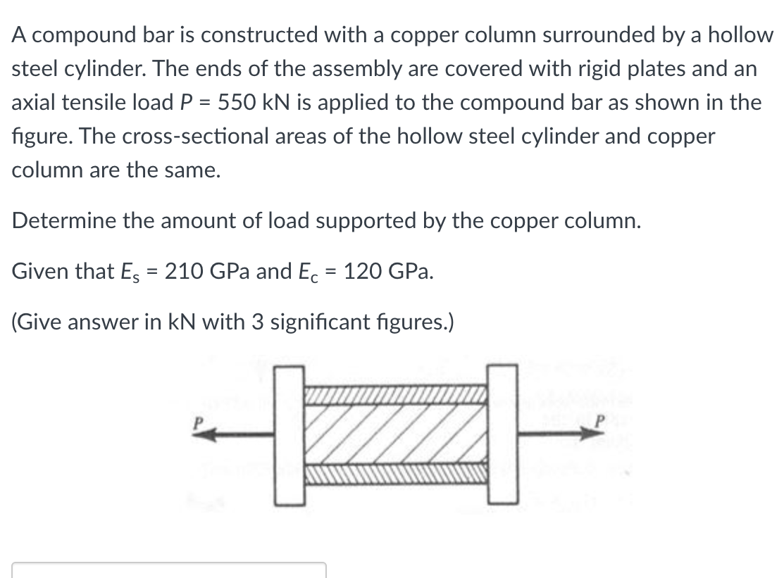 Solved A compound bar is constructed with a copper column | Chegg.com