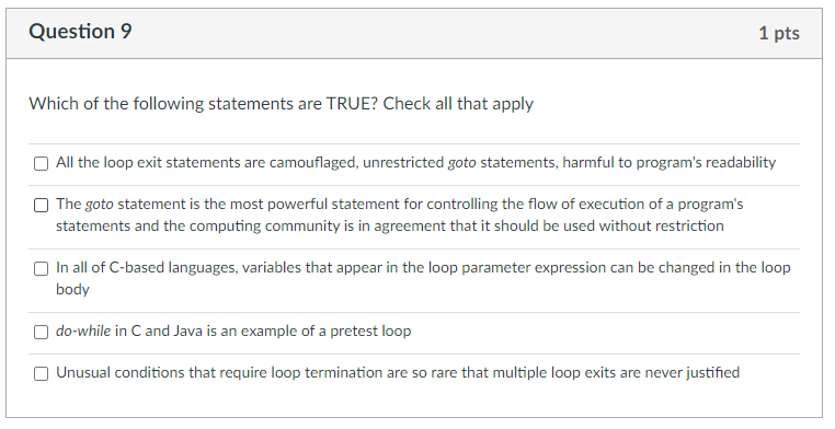 Solved Which of the following statements are TRUE? Check all | Chegg.com