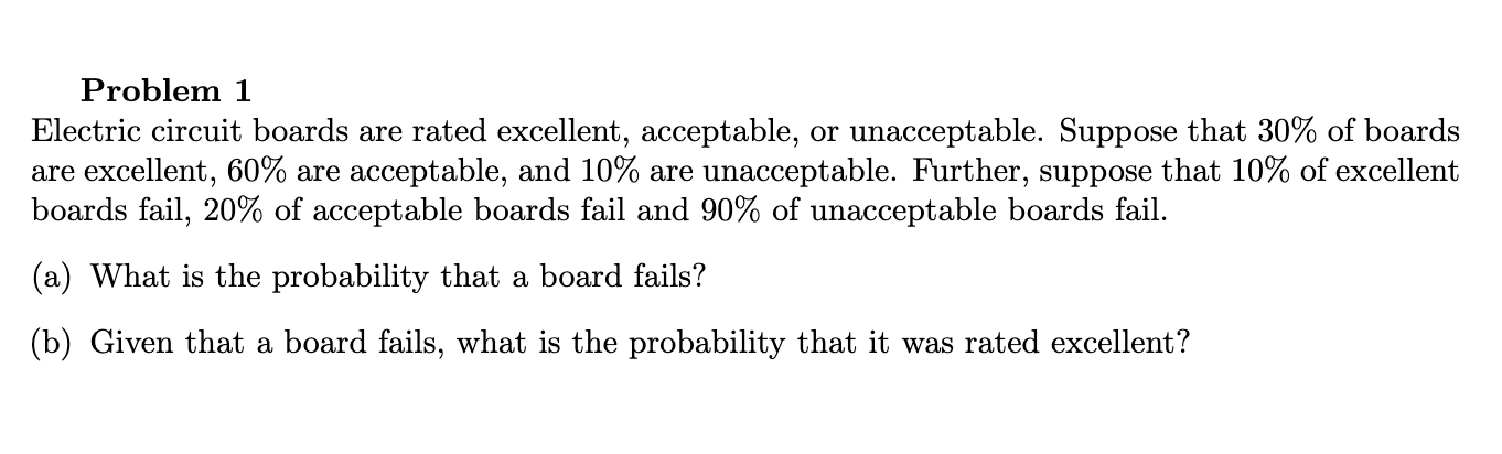 Solved Problem 1 Electric circuit boards are rated | Chegg.com